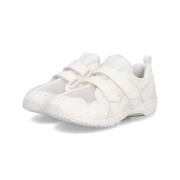 足なりに曲がる柔らかな履き心地で、お子さまの活発な動きにも柔軟に対応する軽量シューズ。アッパーに通気性に優れたメッシュを採用し、汗をかきやすい季節も快適に履ける1足。クリーンなオールホワイトカラーで、通園・通学からフォーマルシーンまで、幅広...