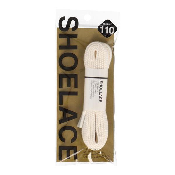 シンプルな単色タイプの靴ひも。人気の高いコットン素材の平ひもタイプ。粗めの織りで、スニーカー用として人気があるシューレースです。made in JAPAN