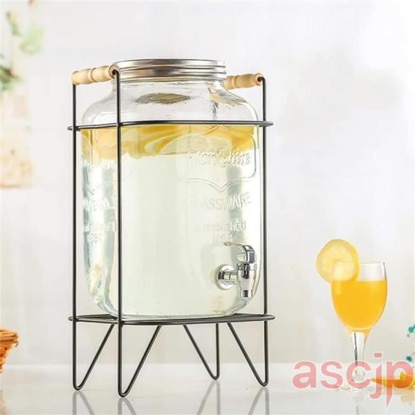 蛇口付きジュース樽は、厚い無鉛ガラスと食品級の材料で作られており、その耐久性と安全性が特徴です。また、ステンレス製の蛇口スイッチを採用しており、簡単にジュースなどの飲料を注ぐことができます。【優れた耐熱性】：40度以上の水を入れないでくださ...