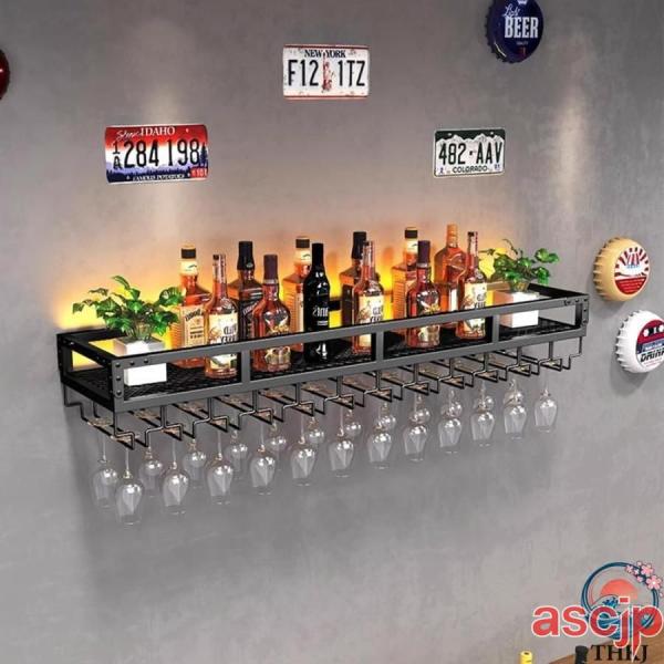 酒棚 ワインセラー ボトルスタンド 赤ワイン収納 おしゃれラック ワイン保存ワインバーキャビネット 壁掛け ワイングラスホルダー付き キッチン収納ラック バー