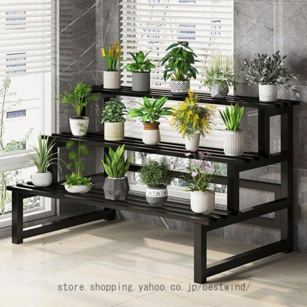 三段フラワースタンド  ラダーなデサイで三段棚、様々な鉢植えを飾れるだけでく、毎段の植物が日光浴を充分楽しめることができます。シャワーを浴びているような、ユニークなモチーフです。  堅固な金属構造三段  アイアン製なので、耐久性が優れながら...