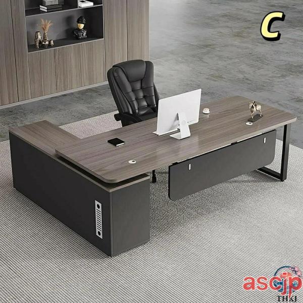 高品質素材：デスクトップは厚みのある無垢材パーティクルボードで作られており、木の自然な風合いを保つだけでなく、耐久性も向上させ、オフィス空間を温かみと快適さに満ち溢れたものにします。よく作られたスチールと木の構造のマネージャーデスクは、頑丈...