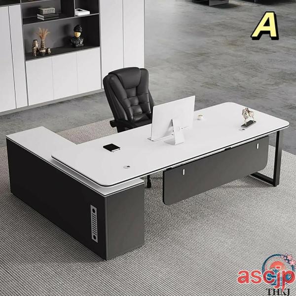 高品質素材：デスクトップは厚みのある無垢材パーティクルボードで作られており、木の自然な風合いを保つだけでなく、耐久性も向上させ、オフィス空間を温かみと快適さに満ち溢れたものにします。よく作られたスチールと木の構造のマネージャーデスクは、頑丈...