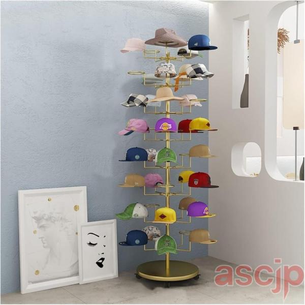 【頑丈なアイアンハットラック】：高品質で耐久性のある鉄でできており、表面が滑らかで、質感があり、バリがなく、耐摩耗性があります。安定したベースを補強して、ハットラックをより安定させ、転倒しにくくしました。【360°回転可能なホイールのデザイ...