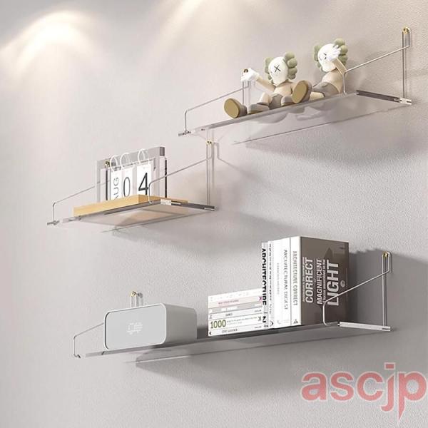 【壁掛け展示棚】壁を有効な収納スペースにさせて、おしゃれに収納。アクリル板は8mm厚を採用し変形しにくく高級感のあるデザインで置く場所を選びません。 写真やフィギュア、スパイスラックなど用途はさまざまで洗面所やキッチン、リビング等用途に合わ...