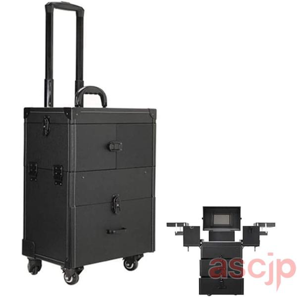 大容量・収納力抜群：超大型大容量でプロ仕様のメイク収納バッグです。化粧水、乳液、下地、ファンデーション、パウダー、チーク、アイシャドウ類のほか、ペン数本、ブラシ、口紅、リップ、ネイル用品、ネックレス、指輪、イヤリングなどのアクセサリー、ロー...