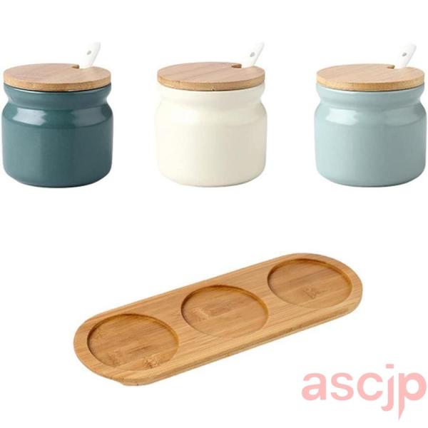 1. 材質：セラミック、サイズ：調味料ポット8 * 8CM、オイルボトル14.5 * 11CM。2. 塩や砂糖などの調味料を入れるのに便利なストッカーです。今流行りのアースカラーでシンプルにまとまります。新生活を始められる方にもおすすめです...