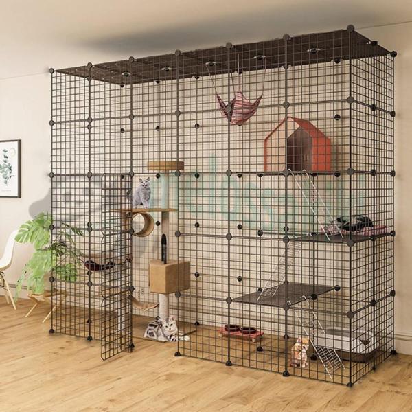キャットケージ 猫 ケージ トイレ付 大型 キャットケージ ペット 2段 3段 うさぎケージ 屋内猫ベビーサークル ゲージ キャットタワー スタジアム ドア付き ワイ