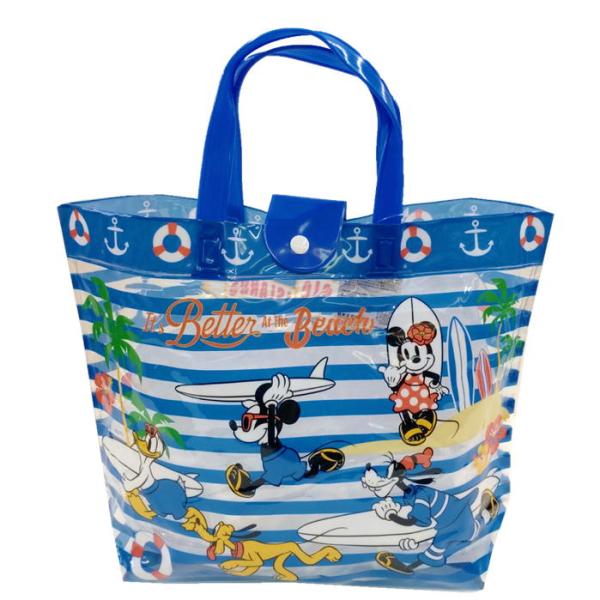 人気のディズニーキャラクターがプリントされたプールバッグですかわいいキャラクターの角型プールバッグです小学校や幼稚園でのプールの授業や水泳教室にサイズ:(約)W37×H27.5×D10cm素材・材質:PVC生産国:中国キャラクター：ディズニ...