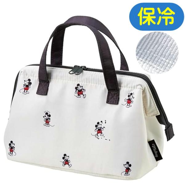 キャラクター保冷がまぐち型ランチミニトートバッグＷファスナー式で開け口が大きく開いて出し入れがラクラク内側は保冷保温効果のあるアルミ蒸着フィルム貼り保冷剤等が入る便利なメッシュポケット付きちょっとしたお出かけでのサブバッグや普段使いとしてサ...