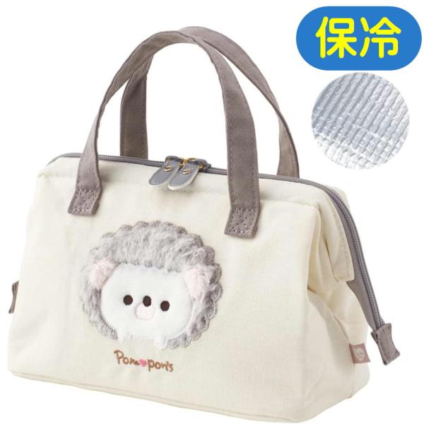キャラクター保冷がまぐち型ランチミニトートバッグＷファスナー式で開け口が大きく開いて出し入れがラクラク内側は保冷保温効果のあるアルミ蒸着フィルム貼り保冷剤等が入る便利なメッシュポケット付きちょっとしたお出かけでのサブバッグや普段使いとしてサ...