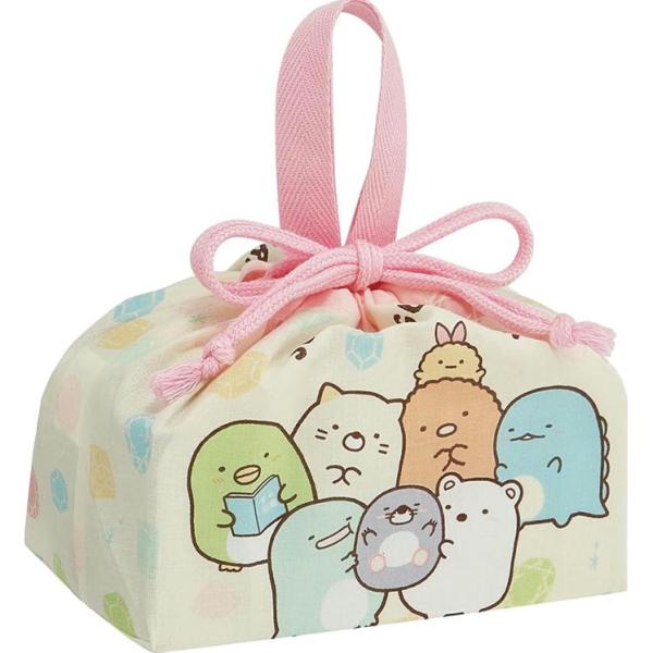 かわいいキャラクターのランチ巾着（お弁当袋）です入園入学準備におススメです♪お弁当箱を入れるのに便利な巾着袋です。ランチ巾着としてはもちろん、小物入れや小分け袋として使用するなど、用途の幅広い商品です。遠足などににも左右にヒモを引くだけでサ...