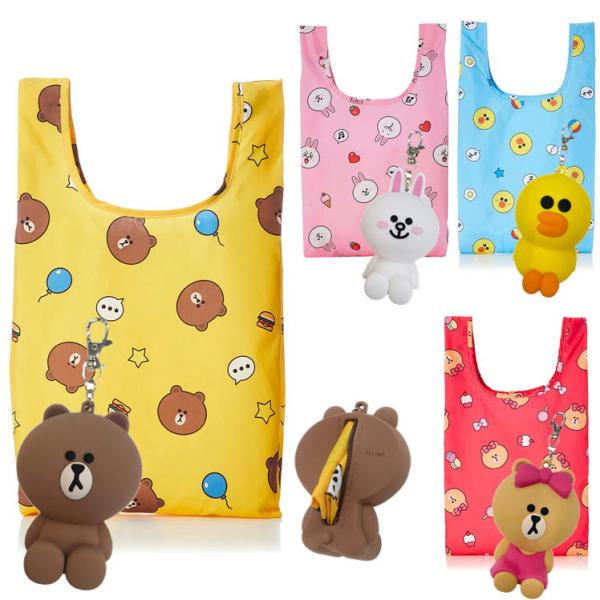 LINE FRIENDS ソリッドラバーケース付きエコバッグ【キャラクター】コニー品番 5585004300JANコード 4992272746839ラバーケース部分：約H14.5×W9×D6cm（チャーム部分含めず）ブラウン品番 55850...