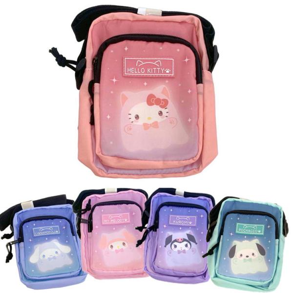 サンリオキャラクターのショルダーポシェット。ねこねこおばけデザインがかわいく、お出かけ時の小物収納にぴったりです。ひもの長さが調節できるので便利です。コンパクトで使いやすく、プレゼントにもおすすめのアイテムです【キャラクター】ハローキティ（...