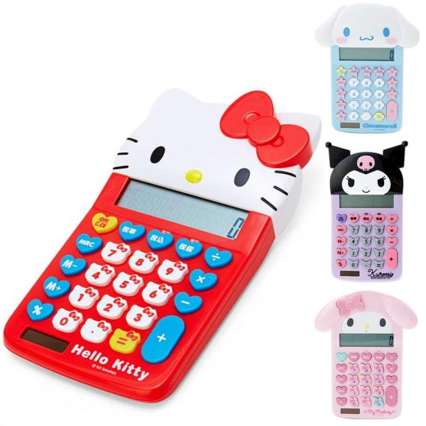 サンリオキャラクターズから、ボタンが可愛い顔の形になった「フェイス形キー電卓」が登場！ボタン一つひとつがキャラクターのフェイス形になっている、ファンにはたまらないキュートなデザイン可愛い見た目ながら、実用性抜群の「12桁表示」＆「税計算機能...