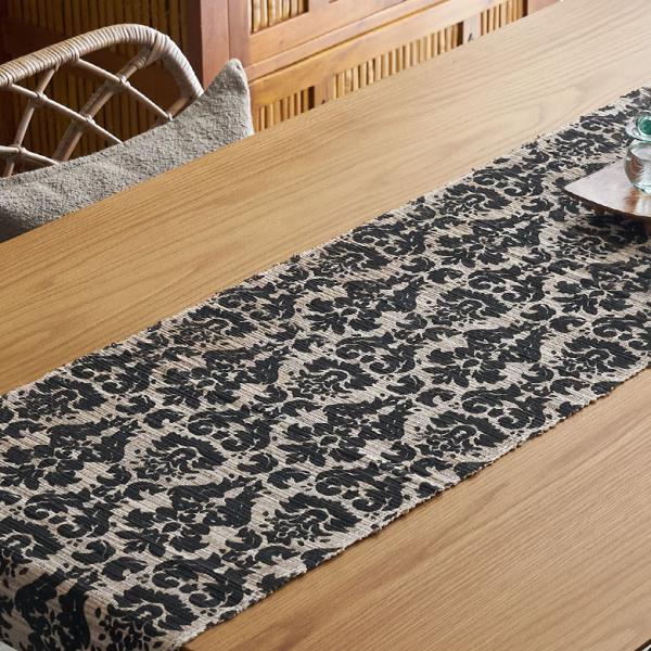 ■サイズ(cm)約 W 150 ×D 35 ×H 0.5　※ハンドメイド品ですので多少サイズは前後します。■>カラーブラック×ナチュラル■素材ウォーターヒヤシンス/コットン■ご注意※ヒヤシンス特有の匂いがありますが、時間が経てば薄れて...