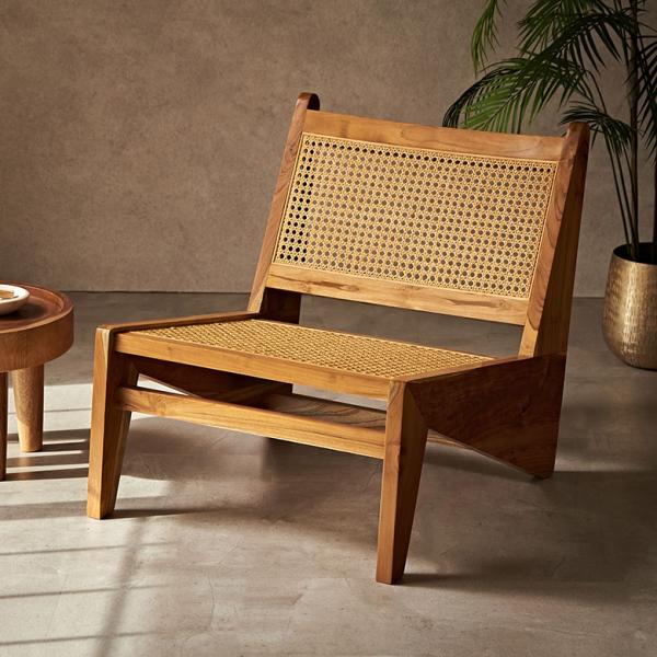 ■サイズ(cm)約 W 60 × D 65 × H 66 × SH 33<br>※多少サイズは前後します。■重量約 12 kg■素材チークウッド、ラタン■生産国インドネシア■お手入れ・乾いた布で乾拭きしてください。・よごれがつい...