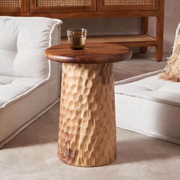 ■サイズ(cm)約 W 35 × D 35 × H 45天板の厚み：約3天板直径：約34.5※多少サイズは前後します。■重量約 6.4 kg■素材スワールウッド（ラッカー塗装）■生産国インドネシア■備考/お手入れ・乾いた柔らかい布やマイクロ...