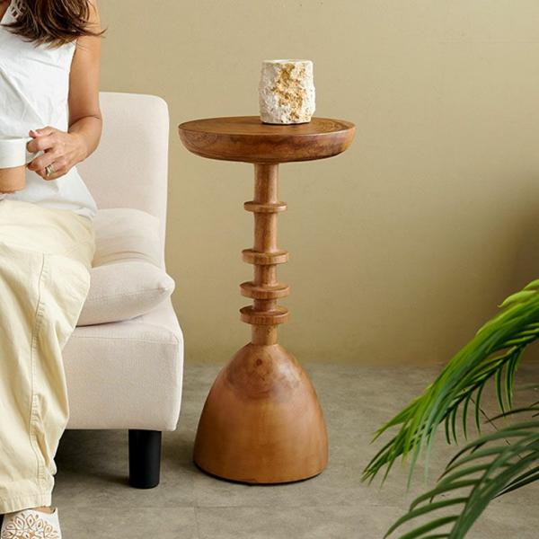 ■サイズ(cm)約 W 30 × D 30 × H 61※多少サイズは前後します。■重量約 4 kg■素材スワールウッド、チークウッド（アンティークフィニッシュ加工＋ラッカー塗装）■生産国インドネシア■備考/お手入れ・乾いた布で軽く乾拭きし...