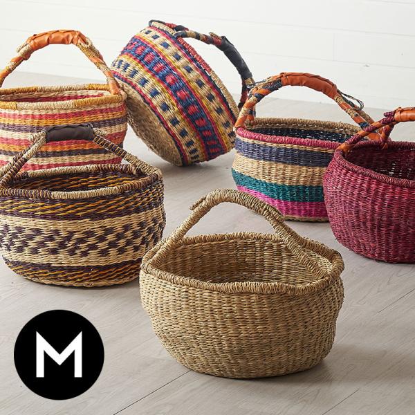 ■サイズ(cm)【Mサイズ】縦：約 33〜36(内寸：約 29〜32)横：約 33〜36(内寸：約 29〜32)高さ：約 20〜22（ハンドル部分：＋約 12）※ゆがみなどによって上記サイズよりも多少異なる場合がございます。■重量約 0.5...