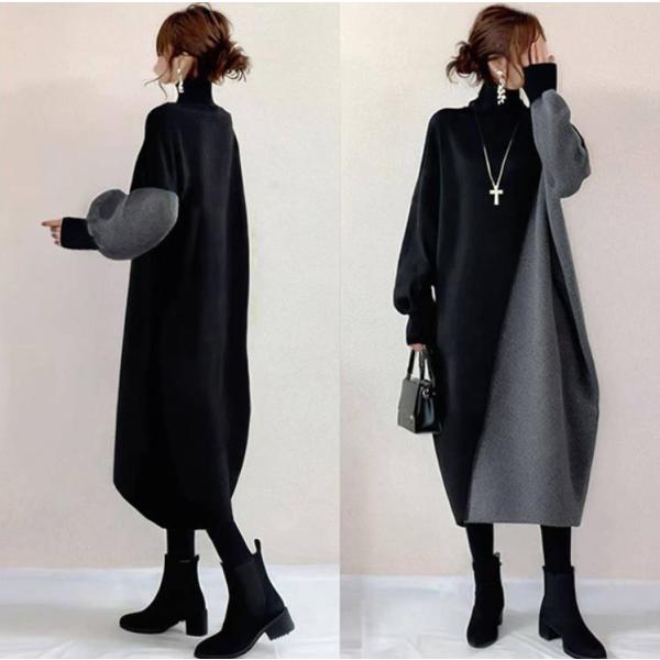 ◆販売内容：ワンピース◆素材：コットン　ポリエステル◆カラー：ブラック◆伸縮性：ややあり　透明度：なし◆サイズ詳細情報：約着丈110cm バスト122cm 袖丈57cm 肩幅44cm長袖ワンピース 秋ワンピース ワンピース秋 レディースワン...