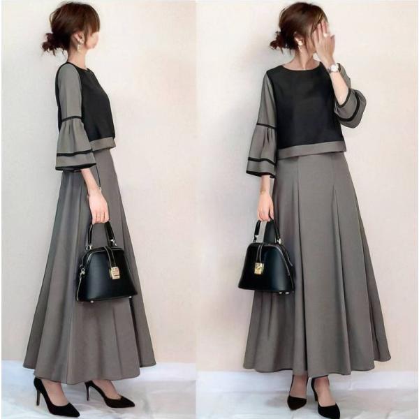 ■販売内容：トップス+スカート■素材：ポリエステル■伸縮性：なし　 透け感：なし■色：画像参照■サイズ詳細情報：約トップスS:着丈49cm バスト92cm 袖丈40cm 肩幅37cmM:着丈50cm バスト96cm 袖丈41cm 肩幅38c...