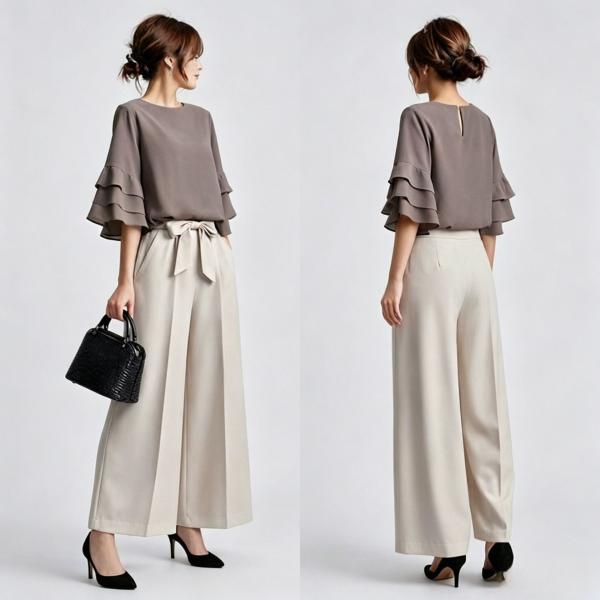 ■販売内容：トップス+パンツ■素材：ポリエステル■伸縮性：なし　 透け感：なし■色：グレー■サイズ詳細情報：約トップスS:着丈57cm バスト90cmM:着丈58cm バスト94cmL:着丈59cm バスト98cmパンツ総丈97cm ウエス...