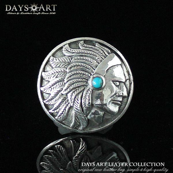 【素材】■シルバー925■ターコイズ【仕様】■直径約2.2cm 厚み約0.6cm(ネジ含まず)■ネジ口径約0.5cm■重量約8g【商品の特徴】表にインディアン、裏にバッファローが描かれたアメリカ5セントをモチーフにしたシルバー925製のコイ...