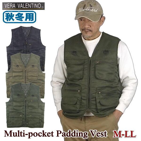 ◆細々したものを分けて収納できる、機能性に優れたメンズベスト♪大小６つのポケットでカバン要らず◎、綿のような風合いのツイル生地ナイロンのダウンベストよりも重厚感があります☆袖のないベストは動きやすく、普段着や、室内でのもう１枚として、釣り、...