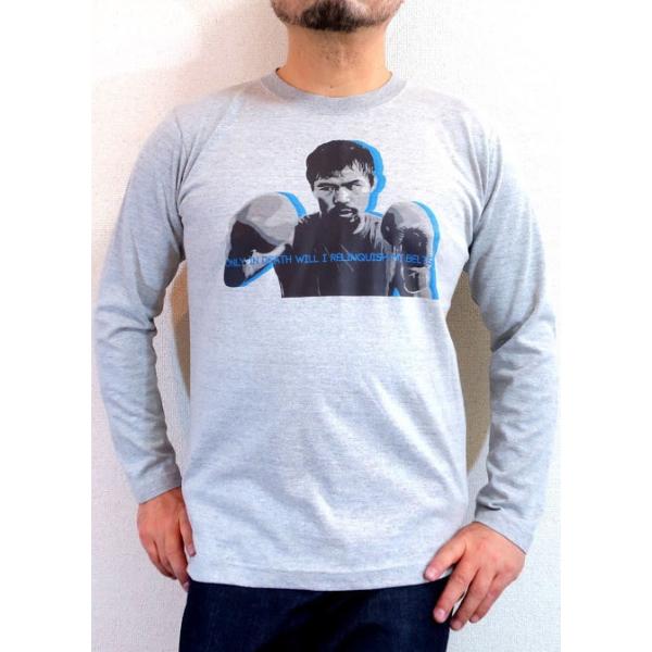 【蒼く燃えようぜ、パッキャオで】蒼き炎を静かに燃やし★爪を研ぐパッキャオ！ロードワークにジムワーク、世知辛い世の片隅で同じく爪研ぐ、君の心強い相棒にッ！■サイズ　S：着丈６２×身幅４８、M：６８×５１、L：７２×５５、XL：７５×５７、２X...