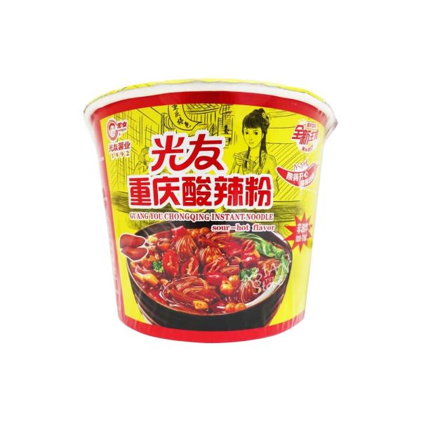 【商品名】光友即席春雨重慶サンラー味90g（カップ）/光友重慶酸辣粉90g（碗）【原材料】調味料：植物油、砂糖、食塩、香辛料、ゴマ、生姜、ネギ、唐辛子、大豆、グルタミン酸、酢　春雨：さといも澱粉、トウモロコシ澱粉、タピオカ澱粉【内容量】90...