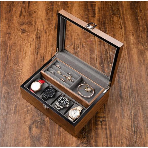 送料無料 時計ケース 木製 腕時計ケース おしゃれ 時計収納ケース 収納4本/5本入り 高級 ウォッチボックス コンパクト コレクション ビジネス 父の日 腕時計ボッ