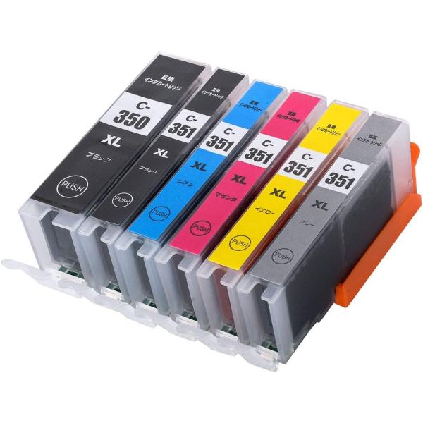 ■Canon　キャノン BCI-351XL　BCI-350XLPGBK　大容量互換インク　単品★残量表示対応なので初心者でも安心!!★純正品と併用可能です!!■対応メーカー：CANON（キャノン）■注文可能色BCI-350XLPGBK（ブラ...