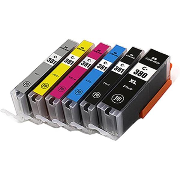 ■Canon　キャノン BCI-381XL　BCI-380XLPGBK　大容量互換インク　単品★残量表示対応なので初心者でも安心!!★純正品と併用可能です!!■対応メーカー：CANON（キャノン）■注文可能色BCI-380XLPGBK（ブラ...