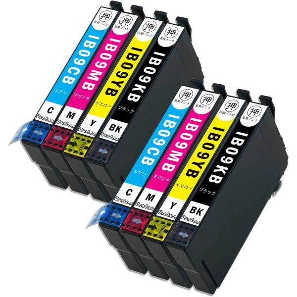 ■エプソンIB09CL4B  互換インクカートリッジ ４色パック×2セット （IB09CL4Aの大容量版）■各2個（計８個）　IB09KB ブラック （ IB09KA の大容量版）　IB09CB シアン （ IB09CA の大容量版）IB0...