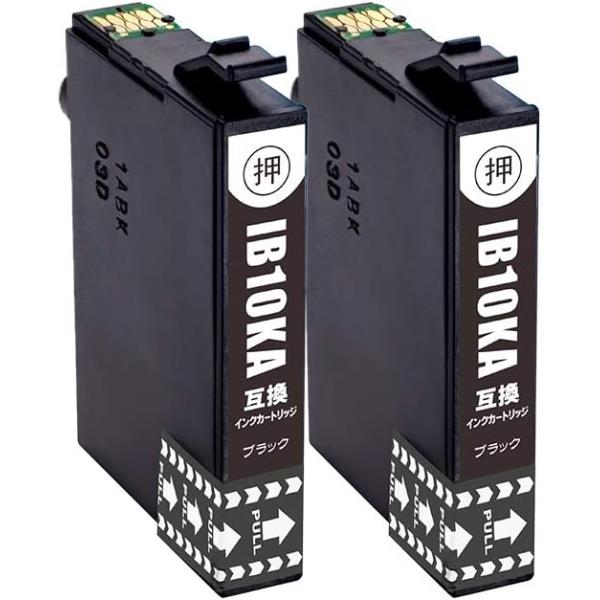 ■エプソンIB10  互換インクカートリッジ ブラック　２個セット■目印：カードケース■IB10KA ブラック×2個■対応機種EW-M530F■製品状態：新品未開封入荷時期によりラベルのデザインは異なる場合がございます。