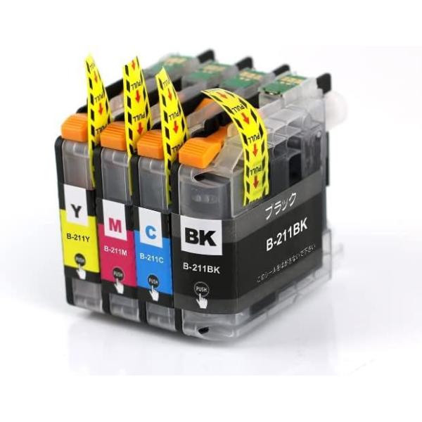 ブラザー 互換インクカートリッジLC211-4PK お徳用４色パック。残量表示OKLC211BK/C/M/Yの４色セット。・LC211BK　ブラック・LC211C　シアン・LC211M　マゼンタ・LC211Y　イエロー【対応機種】DCP-J...