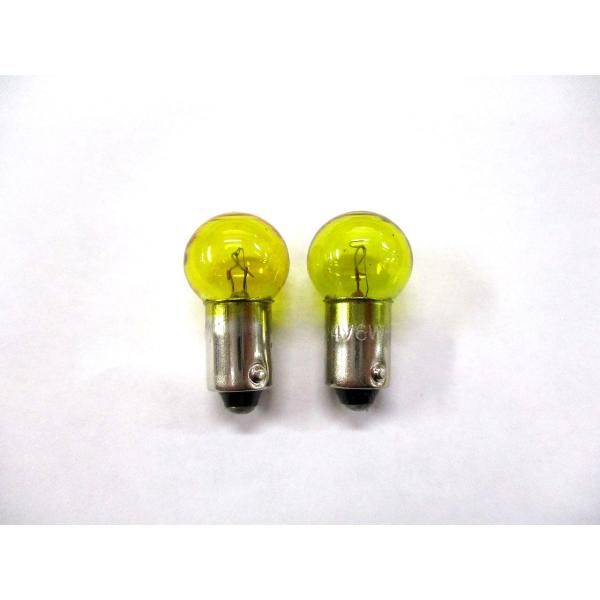 無くなり次第終了！【カラー】　イエロー（黄色）　※塗り球です【仕様】　24Ｖ6W　シングル球　口金：BA9s　ガラス球形式：G14【サイズ】　高さ約25mm×約14mmφ　【数量】　2個セット　※複数必要な場合　　ヤフオクはシステム上複数落...