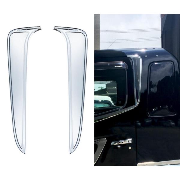 お取り寄せ商品「高級感あるメッキ仕様でサイドビューをより美しく」17プロフィア/17レンジャーにはドアアッパーモールと同時装着で一体感あるサイドビューへ【適合車種】　日野　大型　17プロフィア　　　　　　　平成29年5月〜　日野　大型　グラ...