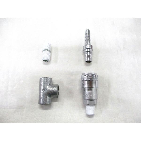 エアーホース専用安全弁から配管をするための必需品エアータンクとホースをワンタッチで接続、切り離します。【サイズ】　ネジ径 PT1/4＝2分＝約12.3mm※必ず現車にてサイズをご確認下さい【注意事項】・サイズ間違い等による返品や交換不可・エ...