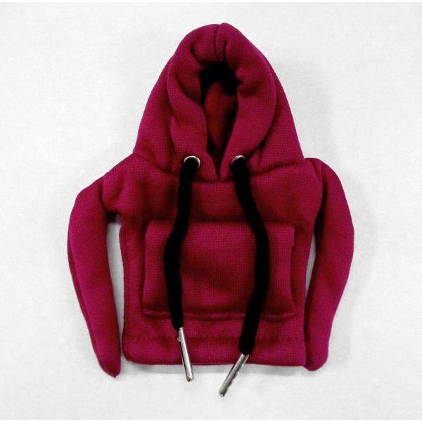 パーカーノブカバー！シフトノブをかわいくデコ！【カラー】　レッド（赤）　※えんじ色に近い赤です【サイズ】　高さ約14cm（フード装着時）【注意事項】・画像の色は実際の色と多少異なることがあります・商品の返品および交換は承っておりません