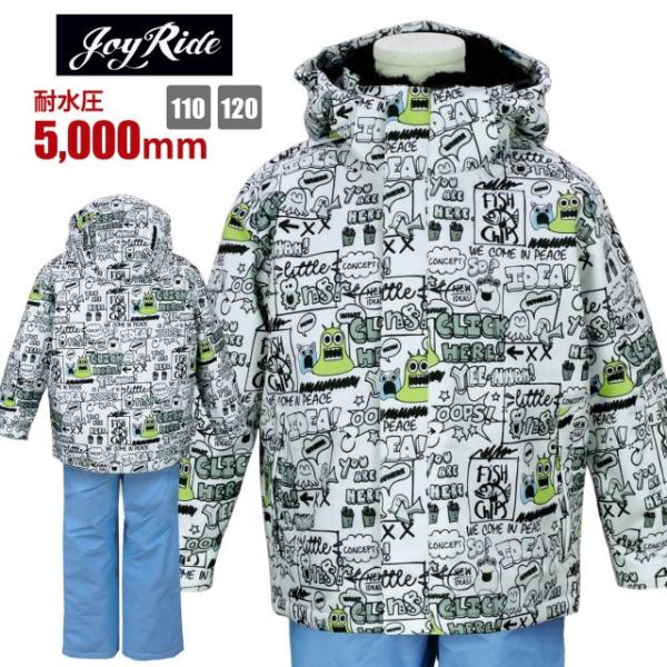 ▼　商品説明JOY RIDE ジョイライド スキーウェア 上下セットです。コミカルでかわいいアメコミ風モンスタープリント スキーウエア 上下 セットアップ です。耐水圧5000mm 撥水・耐水圧コーティング仕様。【ジャケット】首回りは発熱加...