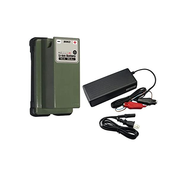 「商品情報」大容量・圧倒的パワーの深海釣りに最適なリチウムイオンバッテリーです。専用のチャージャーが付属しているセット品です。使用時間は『鉛バッテリー22Aｈ』以上! ! 圧倒的な大容量が釣行を支えます! ワニ口を2つまで同時使用が可能です...