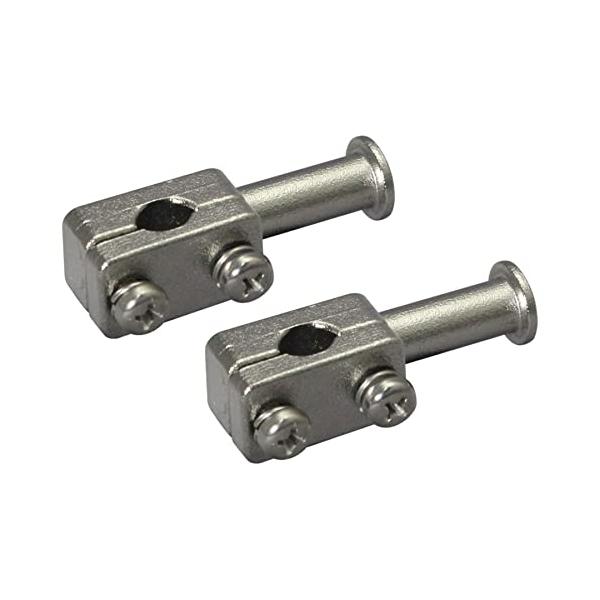 「商品情報」リチウムイオンバッテリーの端子部分に取り付けることで、ワニ口クリップを挟む方向を変更することができる電極セットです。「主な仕様」サイズ：W53×D16×H14mm対応端子径：Φ8mm2個セット