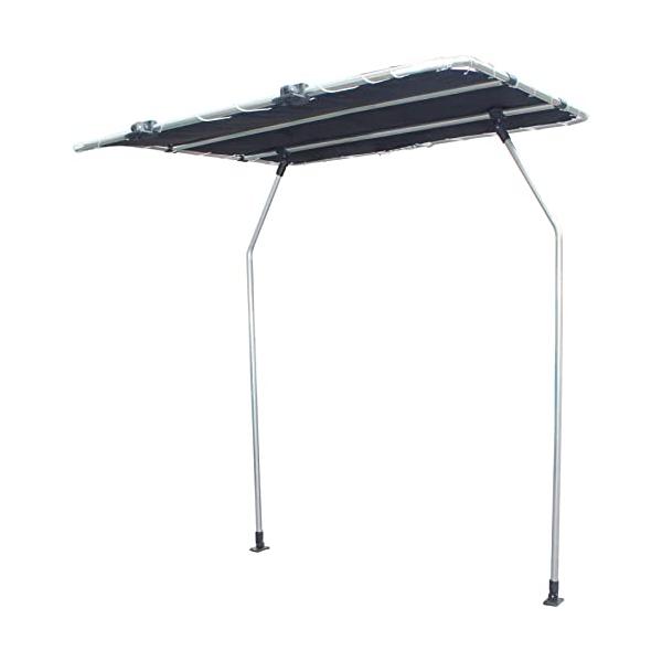 「商品情報」各メーカーのハードトップ艇に取付可能なマルチタイプの組立式ルーフトップです。艇に合わせてスタンドフレームの取付位置はガンネルでもデッキでも設定可能です。外径32mmのマリングレードアルミパイプとUVナイロン66パーツで構成されて...