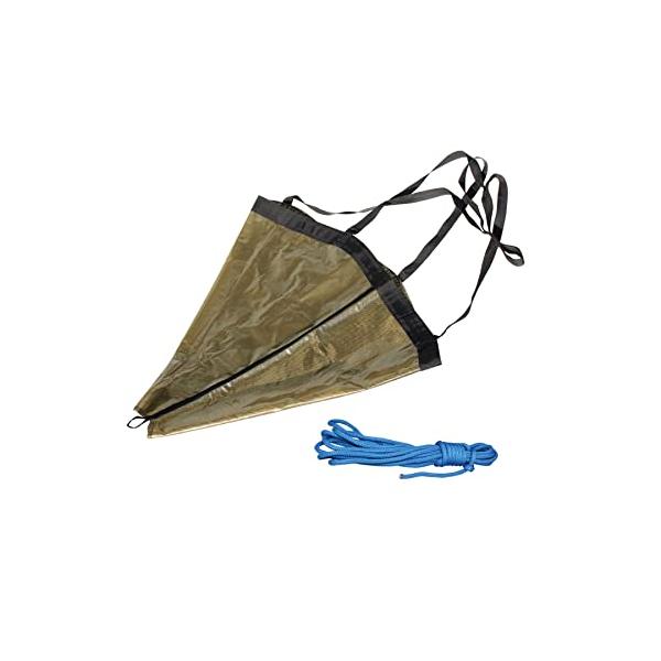 「商品情報」強風時に船が速く流れるのを軽減できます。シーアンカーを船首方向から投入することにより、風に船首を立てて船が流れるスピードを軽減できます。生地は丈夫で厚手のPVC製のリップストップ生地を採用しています。すぐに使用できるようにロープ...