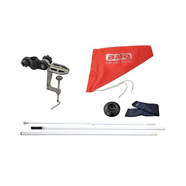 「商品情報」風が無くてもフラッグがしっかり視認できるように上部と側面にワイヤーが入ったフラッグポールです。旗を立てることで、海上で他船からの視認性を上げることができます。ベース部は錆びにくく頑丈なステンレス製のシンプルな万力ベースが付属して...