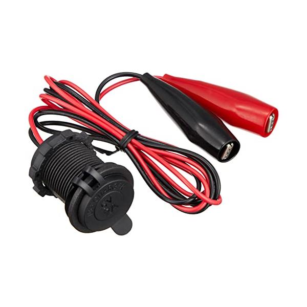 「商品情報」リアルタイムで釣りや気象情報のチェックが可能なスマートフォンやi padなど、DC5V用機器(2.1A)のバッテリー供給がボート上で可能になるので大変便利です。「主な仕様」タイプ：ワニ口付サイズ：φ36.2×H50mmケーブル長...