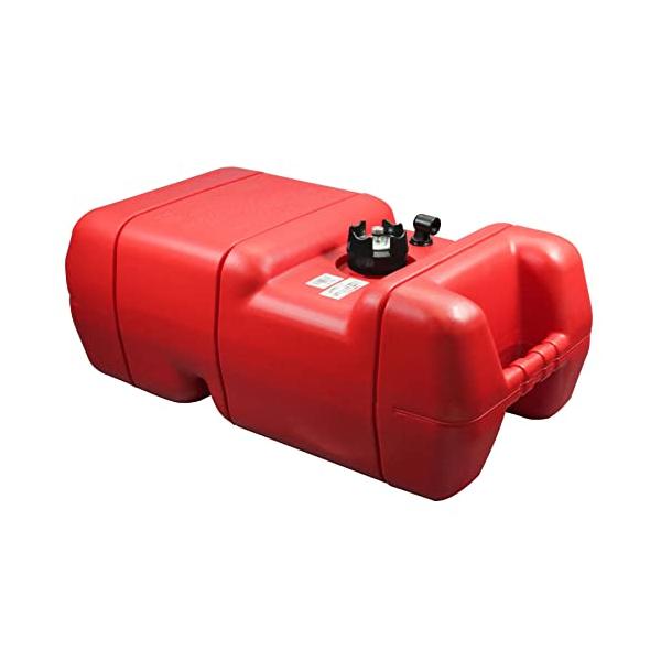 「商品情報」小型船舶で使用可能なガソリン用燃料タンクです。1/4"NPT受け口が付いていますので、各船外機メーカーのタンクフィッティングを取り付けてご使用できます。※フィッティング取付部には必ず耐油性のシールテープをご利用ください。「主な仕...