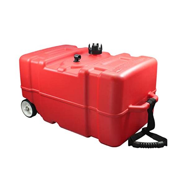 「商品情報」大容量、45Lの据え付けタイプのポリ燃料タンクです。軽量ながら頑丈な設計です。1/4"NPT受け口が付いておりますので、各船外機メーカーのタンクフィッティングを取り付けてご使用頂けます。残量ゲージ付き。タイヤが付き、持ち運べるよ...